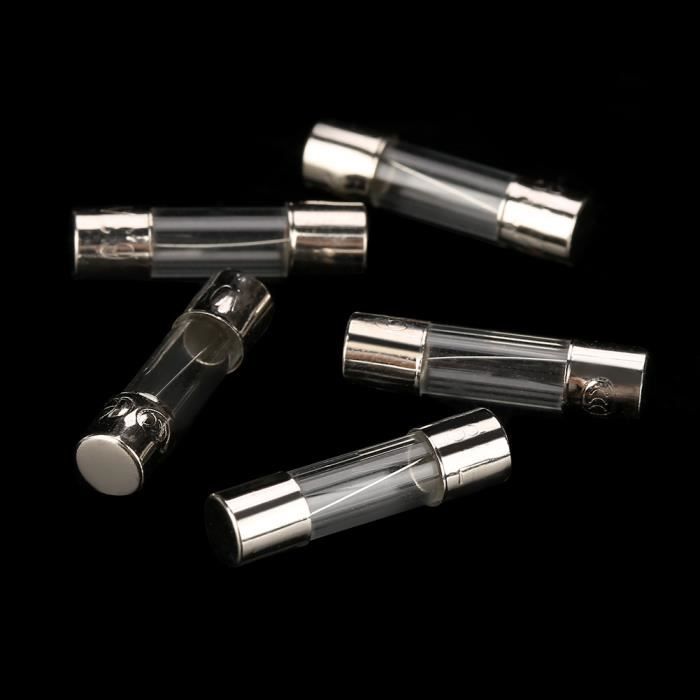 Cikonielf fusible en verre Boîte à fusibles en verre 50 pièces 10 valeurs fusible en tube de ...