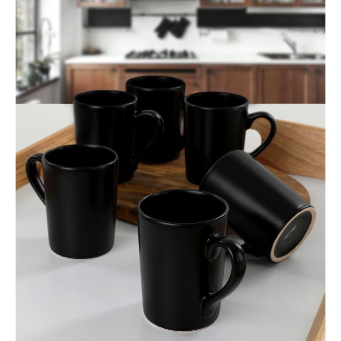 Lot de 6 mugs Nerics 150ml Céramique Noir - Cdiscount Maison