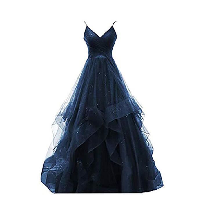 Élégant Chic Mesh Glitter Layered Robe de soirée Robes de bal formelles ...