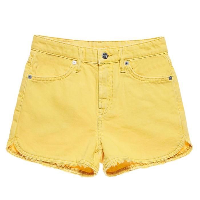 Short - Teddy Smith - Sarah - Jaune - Taille haute - 100% coton Jaune ...
