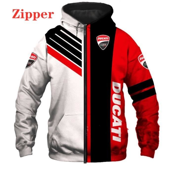 Sweat à capuche Moto - avec logo DucSaumoto pour homme impression ...