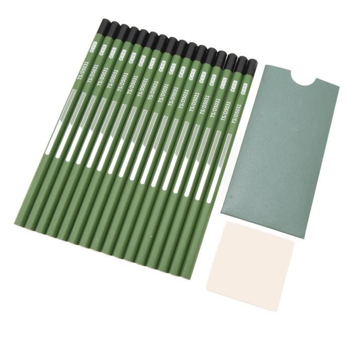 Crayon à charbon professionnel - Qiilu - 16 pièces - Carbone moyen ...