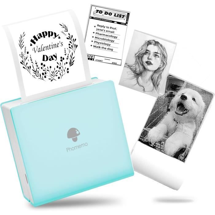 M02 Mini Imprimante Portable, Imprimante Thermique De Poche Bluetooth ...