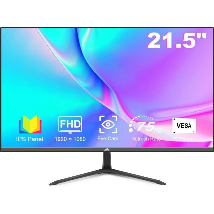 Moniteur Pc 21,5 Pouces Ips Écran 75 Hz 3Ms 100% Rgb Full Hd 1920X1080 ...
