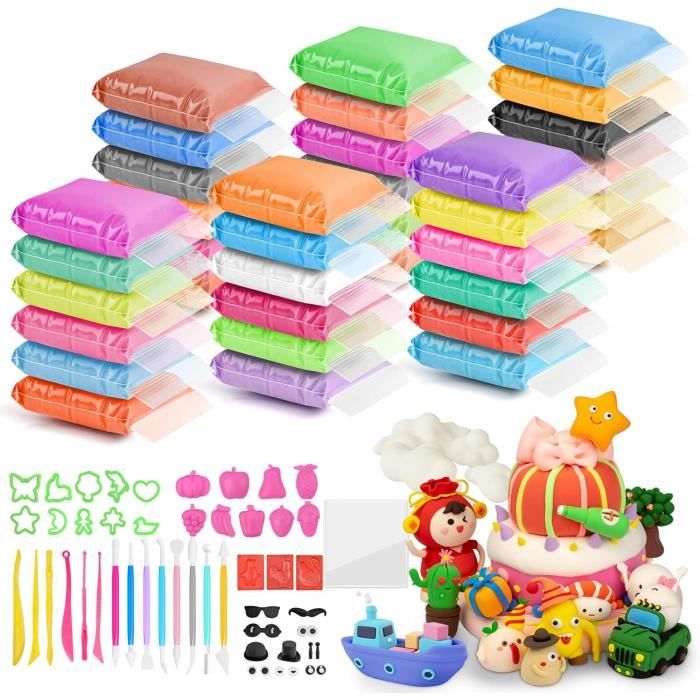 36 Couleurs Pate A Modeler, Argile Autodurcissante Pâte À Modeler Pour ...