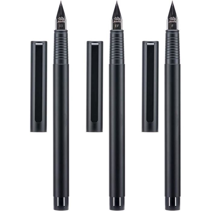 Jinhao 65 Lot de 3 stylos à plume iridium à pointe ultra fine, extra ...