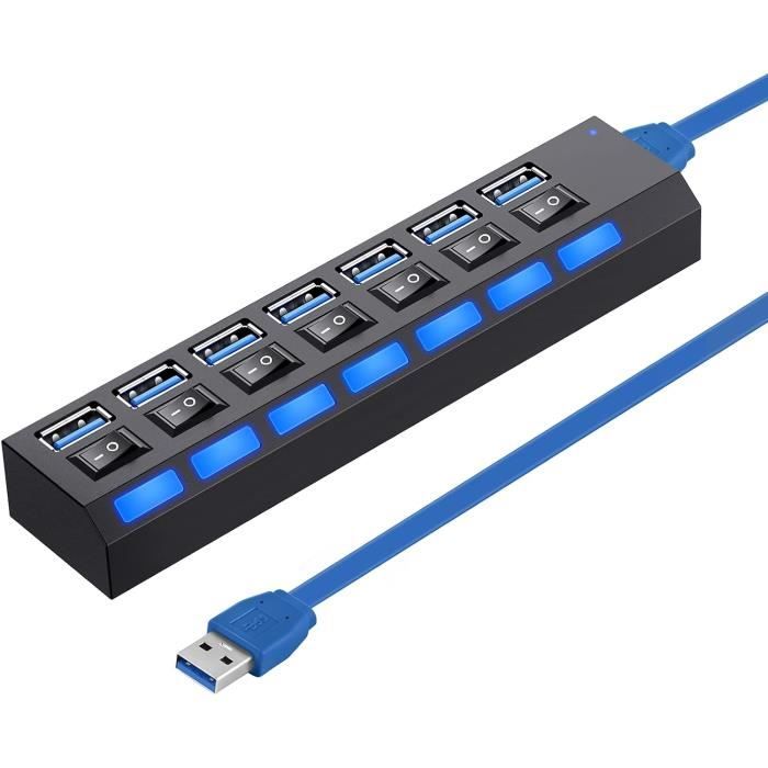 Répartiteur Usb Multi-Ports, Hub Usb 3.0 À 7 Ports, Hub De Données Usb ...