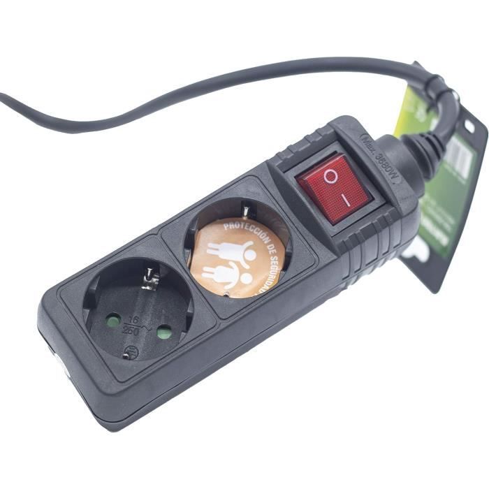 Socket Power Strip - Multiprise avec interrupteur, noir, câble de 1,5 M.[b1502] - Cdiscount ...