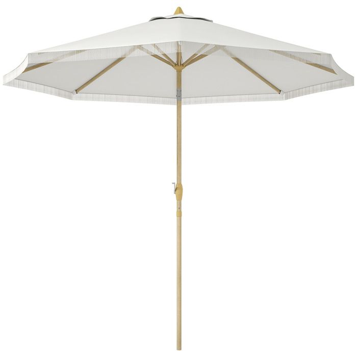 Parasol de jardin inclinable parasol avec manivelle à franges style ...