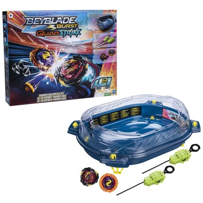 Beyblade Burst QuadStrike, set de combat Thunder Edge avec arène Beystadium, 2 toupies et 2 ...