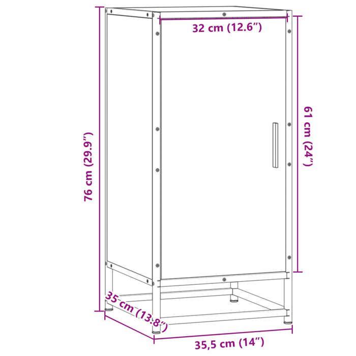 VidaXL Buffet chêne sonoma 35,5x35x76 cm bois d'ingénierie et métal ...