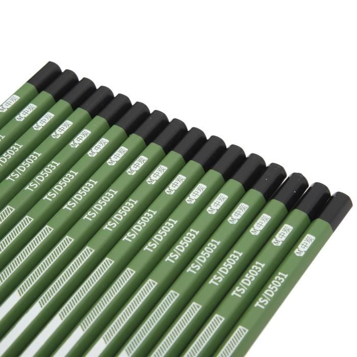 Crayon à charbon professionnel - Qiilu - 16 pièces - Carbone moyen ...