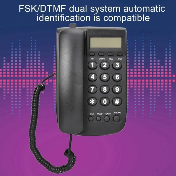 Poste Téléphonique, Téléphone Fixe, Téléphone Filaire Avec Écran Lcd Et ...