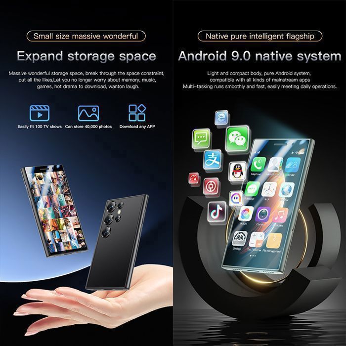 AIEK S23 Pro 4G Mini Smartphone 3.0 pouces Android 9.0 Reconnaissance ...