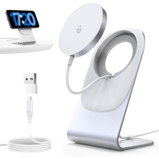 Chargeur Sans Fil Mag-Safe, Chargeur Inductif Avec Support En Aluminium ...
