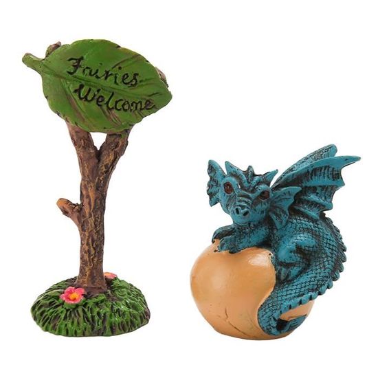 TMISHION Dragon de jardin de fées Figurine de Dragon Féerique de Jardin ...