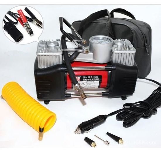 Trade Shop - MINI COMPRESSEUR PORTABLE 12 VOLT DOUBLE CYLINDRE POUR ...