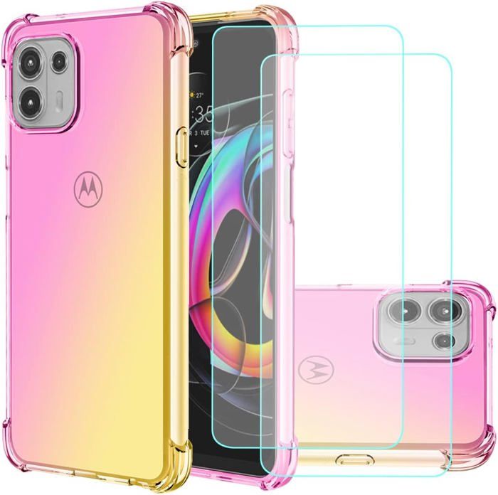 Coque de protection transparente pour Motorola Moto Edge 20 Lite avec 2 ...