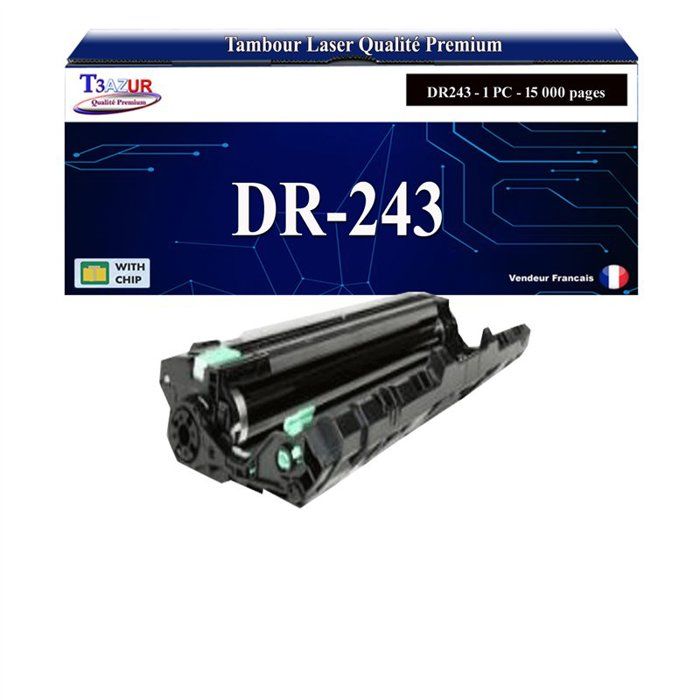 T3AZUR - Kit Tambour compatible avec Brother DR243 pour Brother MFC-L3710CW, MFC-L3730CDN, MFC ...