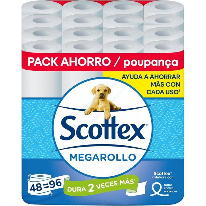 Papier hygiénique Megarollo-48 rouleaux (Lot de 4 (12 unités ...