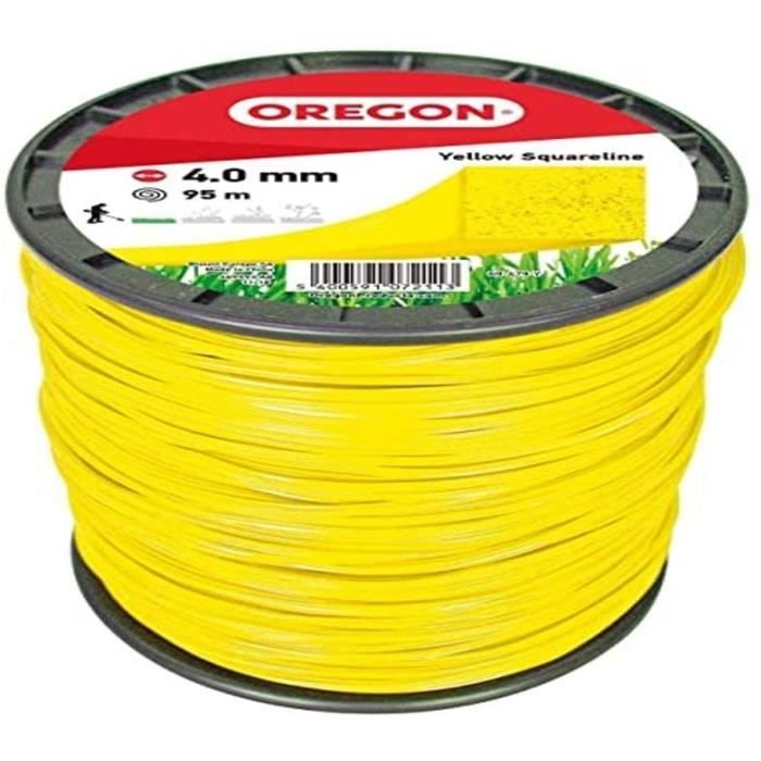 Fil de débroussailleuse carrée Jaune 4,0 mm x 95 m[350] - Cdiscount Jardin