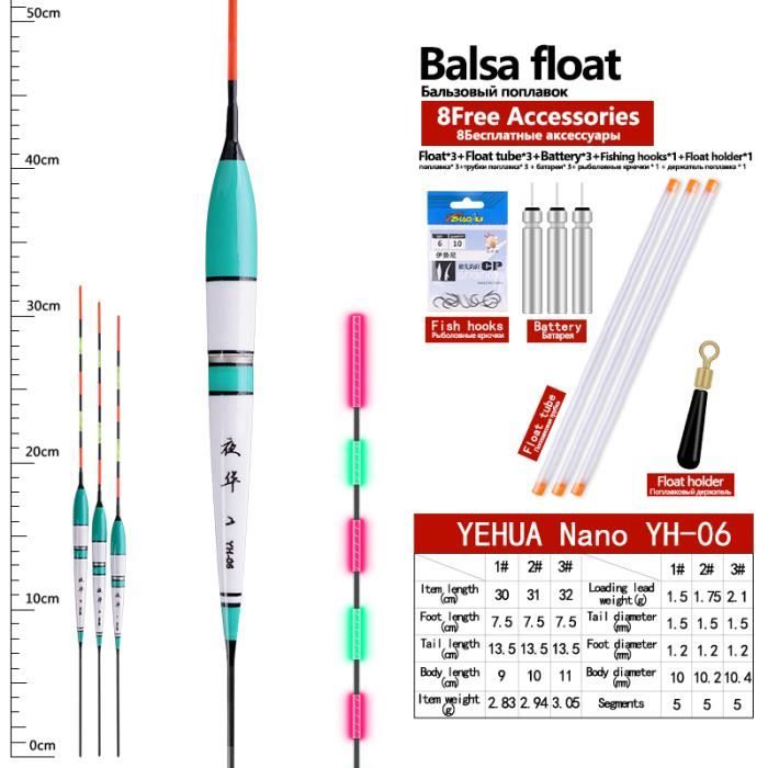 Flotteur,Flotteurs de pêche électriques,3 tubes gonflés,3 tubes de ...