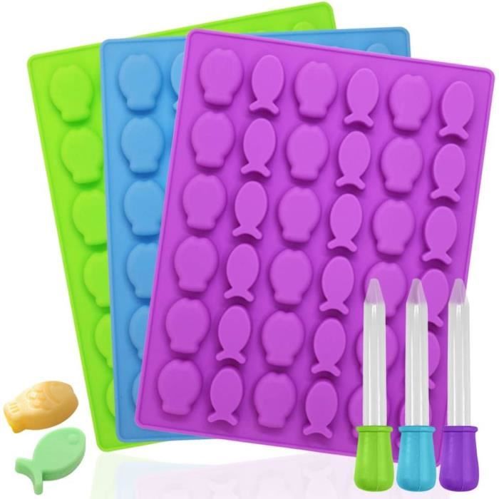 Lot De 3 Moules En Silicone En Forme De Poisson, Plateau En Silicone De ...