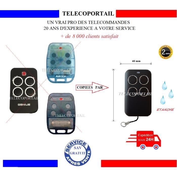 TELECOMMANDE MULTIFREQUENCE COPIEUSE ADYX GENIUS BRAVO TE4433H BLEUE ...