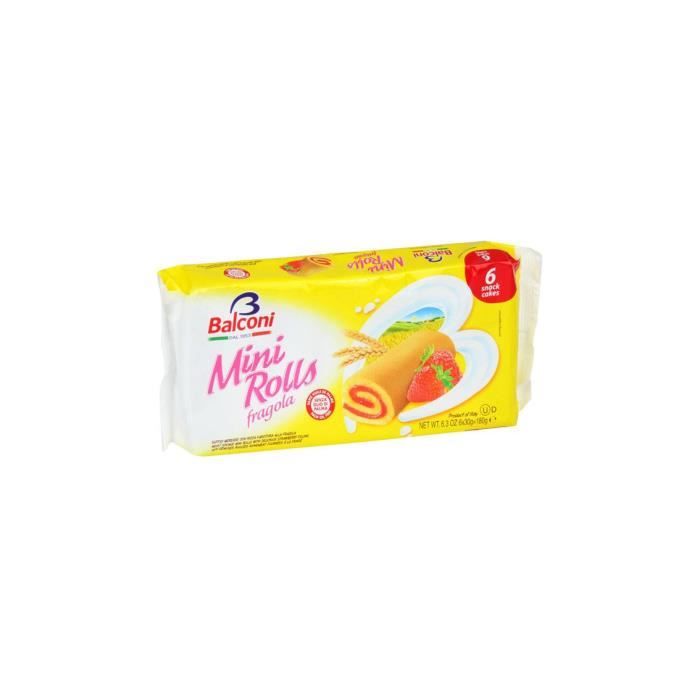 Gâteaux mini rolls à la fraise Balconi x6 - 30g - Cdiscount Au quotidien