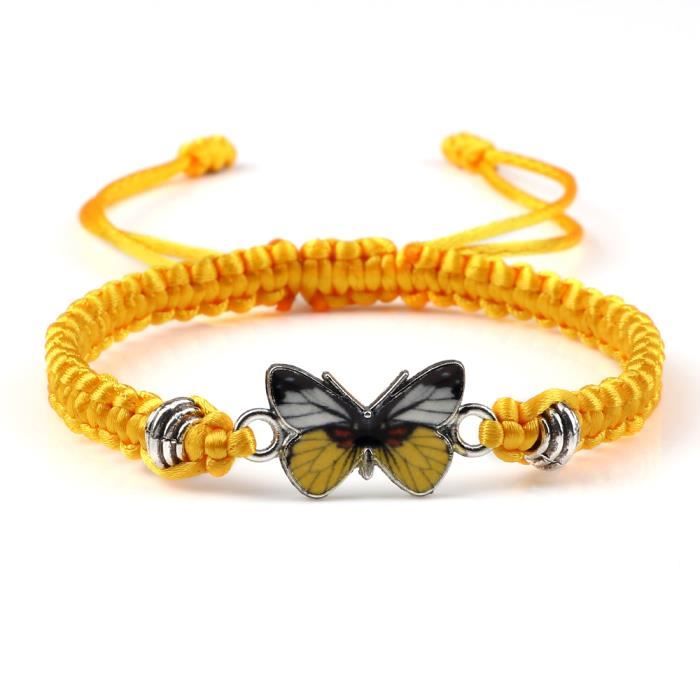 Bracelets et Bracelets en corde tressée à la mode pour femmes papillon ...