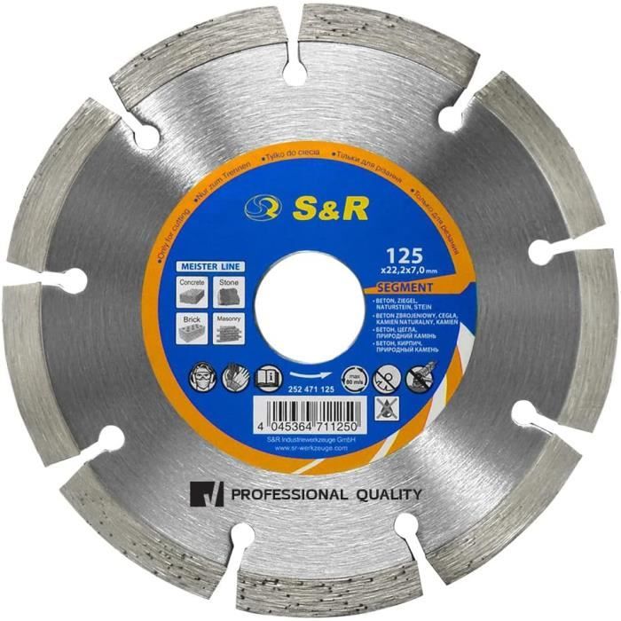 Disque Diamant 125 À Béton. Meule À Tronçonner Standard Soudé Au Laser ...