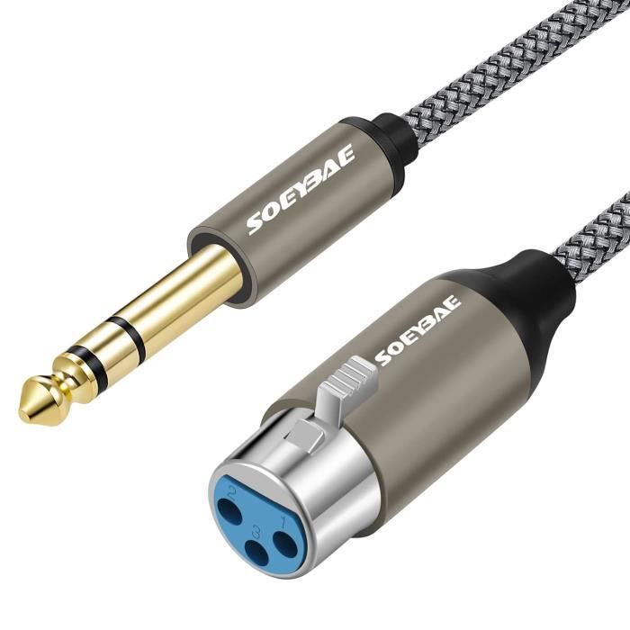 Câble Xlr Femelle Vers Trs 6,35Mm Mâle 20M,Stéréo Jack Fiche Microphone ...