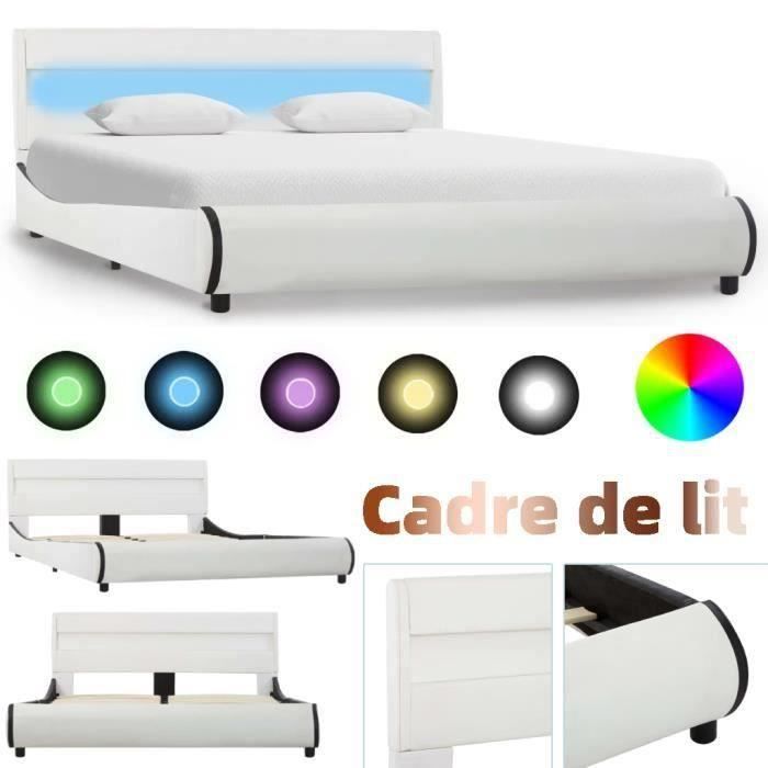 Lit Adulte contemporain - Lit Grand Lit double Cadre de lit avec LED ...