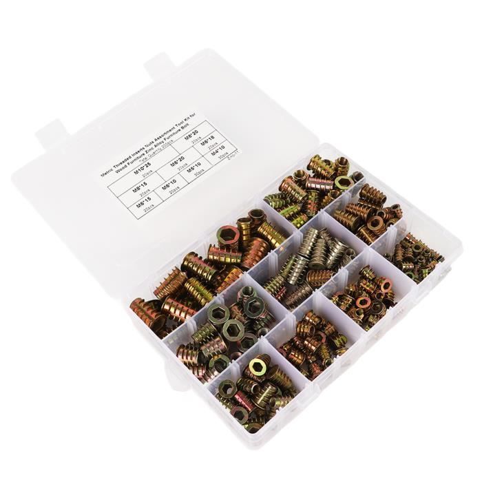 SAL écrous M4 écrous filetés crous à Inserts Filetés, 200 Pièces Kit d'assortiment d'écrous à ...