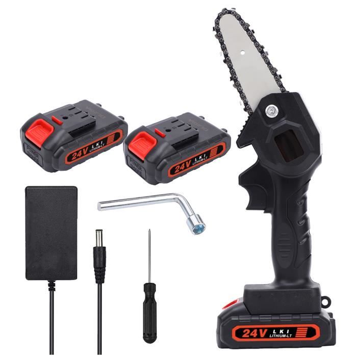 Mini scie à chaîne 4 pouces Scie d'élagage sans fil 2Pack 2.0A Scie ...