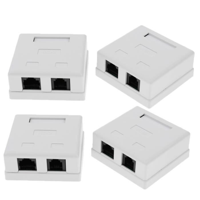 Boîtier De Montage En Surface RJ45 4 Pièces - Blanc (boîtier Uniquement ...