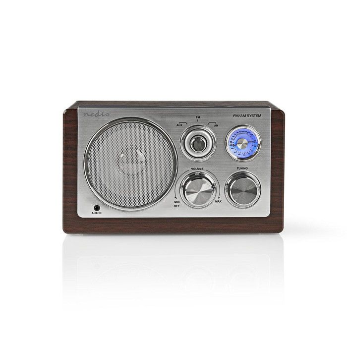 NEDIS Poste Radio FM | 9 W | Réglage Analogique | Design rétro | Brun ...