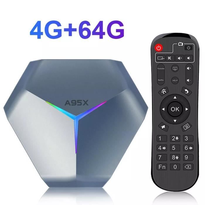 A95X F4 Android 11 Smart TV BOX 8K HD RGB Light Amlogic S905X4 4 go 32 ...