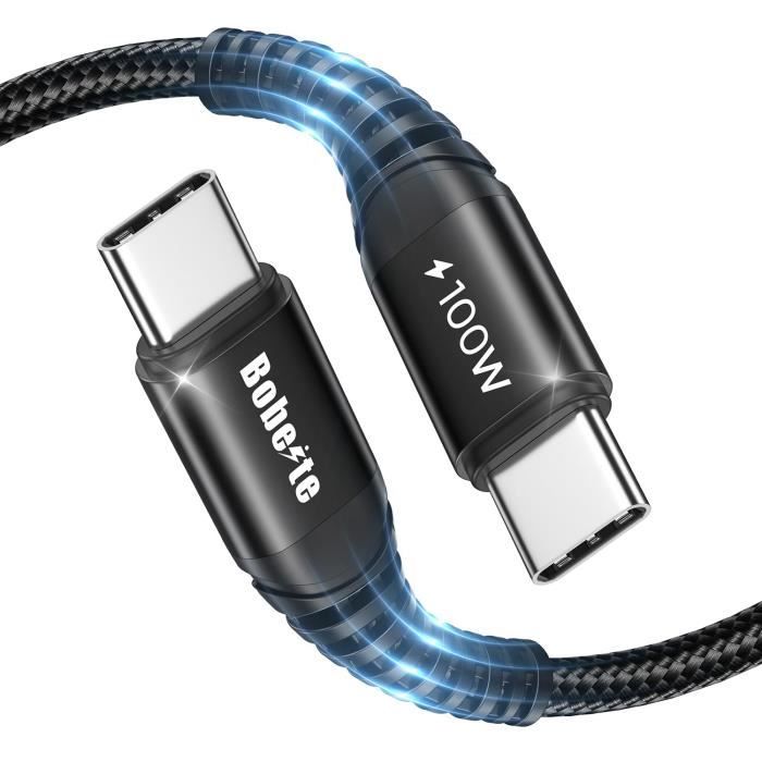 Câble Usb C Vers Type C 1M Pd 100W 5A 20V Cable Usb C Charge Rapide Chargeur Type C Pour Iphone ...