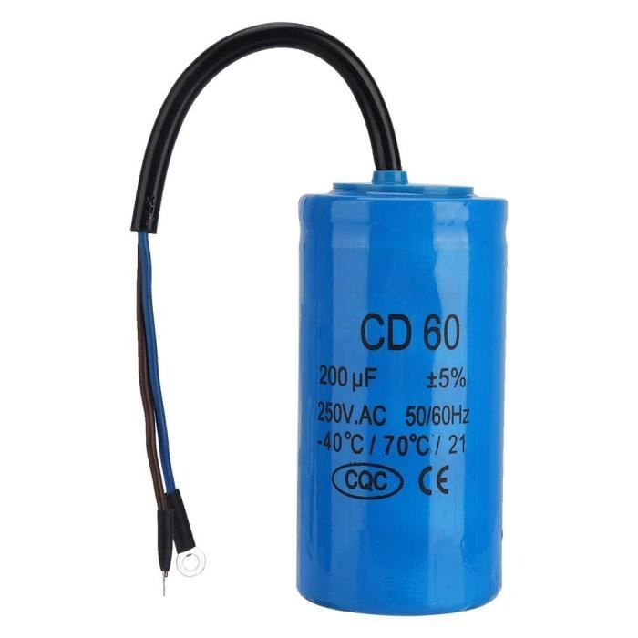 Condensateur De Fonctionnement Cd60 Avec Fil 250V Ac 200Uf 50-60Hz Pour ...