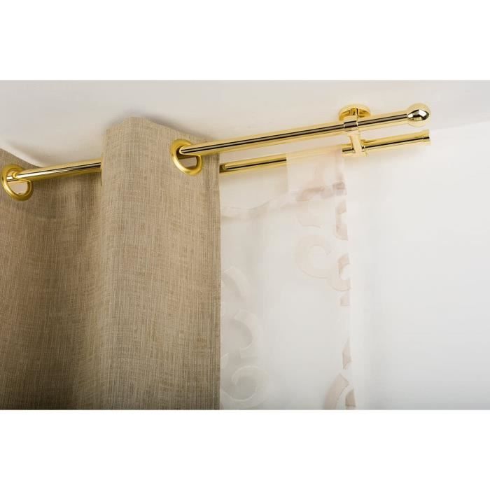 Double Tringle á Rideaux: Ø 20 mm sans Anneaux, L. 300 cm. en Laiton Poli – Complet209 ...