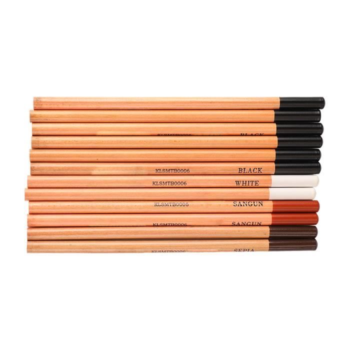 YID crayons à dessin en carbone 12pcs Crayons en Bois, Crayon en Bois ...