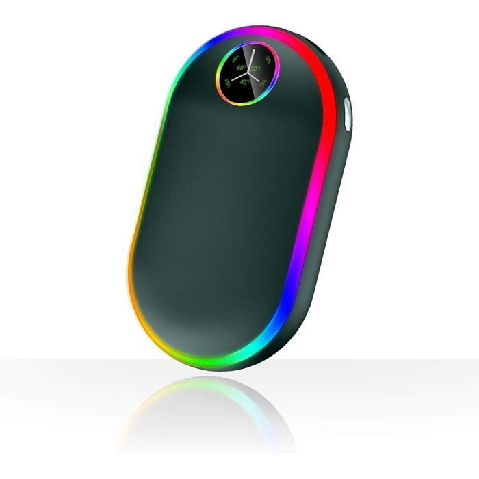 Chauffe-Mains Rechargeable Avec Lumières (7 Couleurs), 10000Mah ...