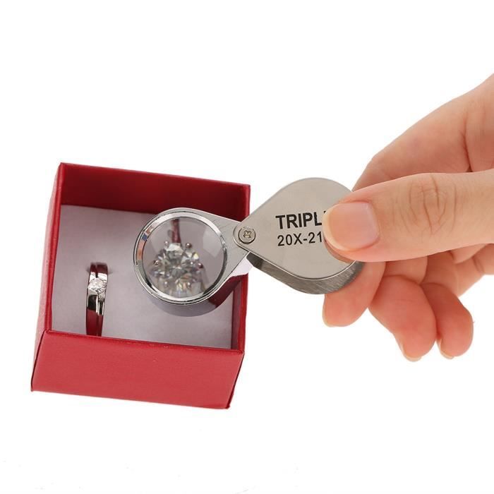 DUO Loupe 20X Loupe de poche pliante pour loupe portable 20X avec lecture de vérification de ...