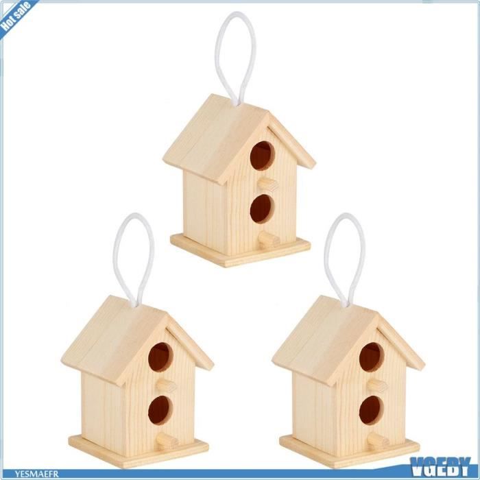 Nichoir en Bois pour Jardin - Bois de Platane - Mini Nids d'Oiseaux ...