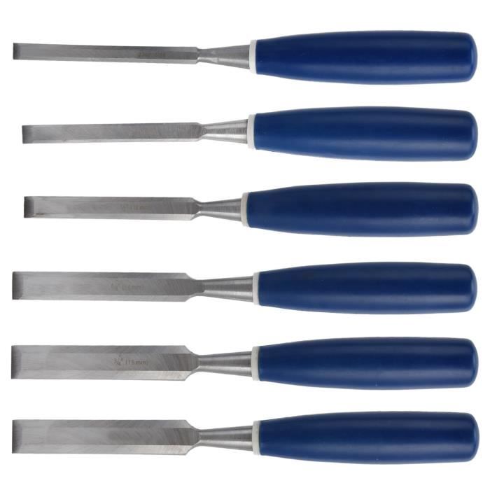 YOSOO ensemble de ciseaux à bois Ensemble d'outils de ciseau à bois 6 pièces, ciseau en acier ...