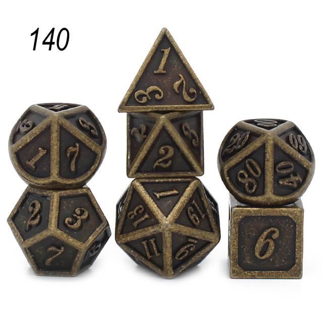Jeu de des ,140--Jeu De Dés En Métal D4 D6 D8 D10 D % D12 D20 Pour Jeux ...