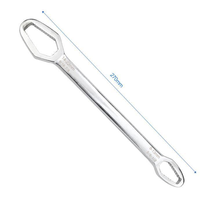 CLE A MOLETTE,Silver--clé universelle multifonction, 8 22mm, Double ...