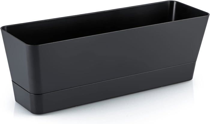 Noir 3 Pcs 30,6cm Bac a Fleurs rectangulaire, Pot de Fleurs ...