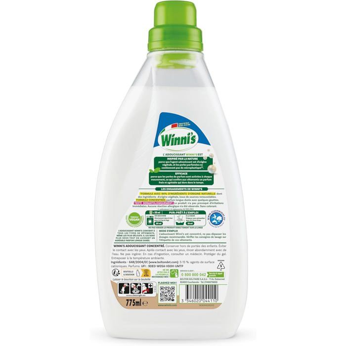 Adoucissant Bouteille Fleurs Blanches 775ml 31 lavages (Lot de 5 ...